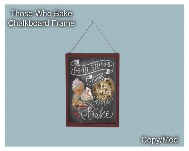 Second Life Marketplace - *CC* Those Who Bake Chalkboard Frame