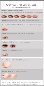 Second Life Marketplace - DeeTaleZ *SKINS* for CATWA HEADS - Cira ...