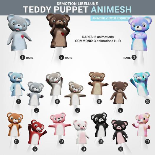 Second Life Marketplace - SEmotion Libellune Teddy Puppet Animesh #8