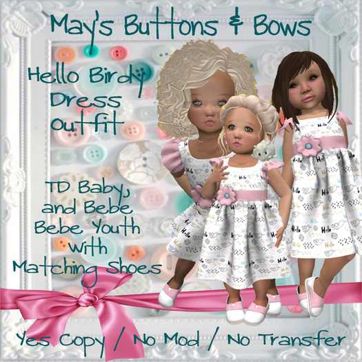 Second Life Marketplace - MBB * Hello Birdy Dress Outfit (TDB,Bebe&Youth)