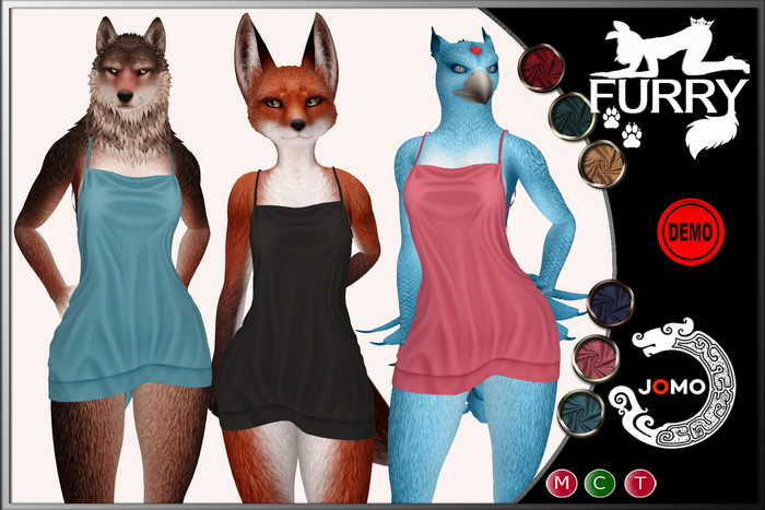 Second Life Marketplace - C&N Furry Jomo outfit Susana Demo v1