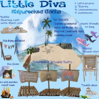 Second Life Marketplace - ~Little Diva~Fish Drying Rack and Bucket