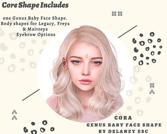 Second Life Marketplace - Cora Shape For Genus Baby Face ^ By Delaney Esc