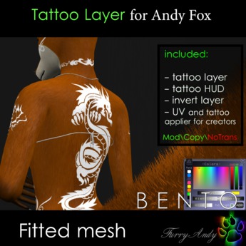 Second Life Marketplace - Furry Andy - Andy Fox - Tattoo Layer