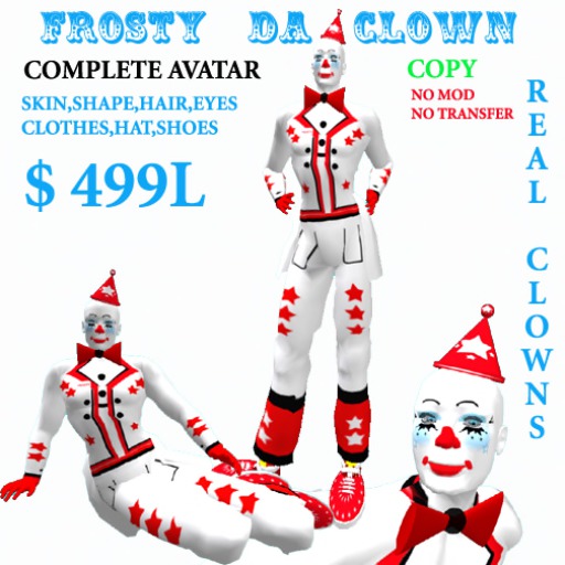 Second Life Marketplace - Frosty Da Clown Avatar