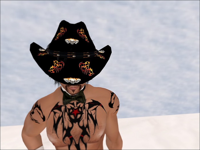 Second Life Marketplace - Real Silverado Skull Flame Western Hat