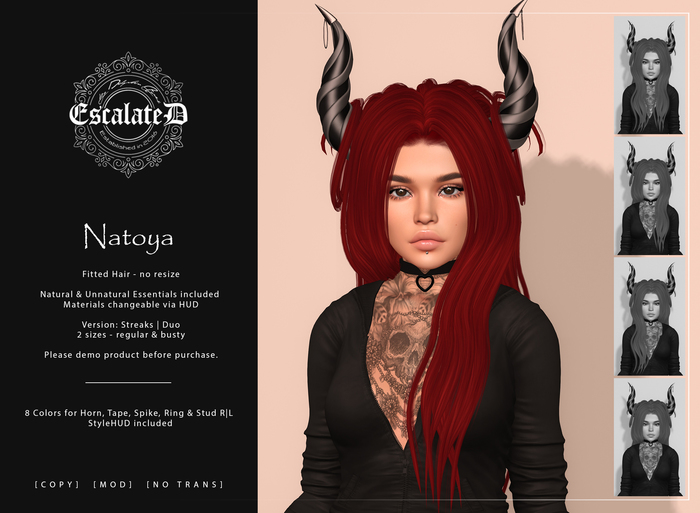 Second Life Marketplace - .EscalateD. Natoya