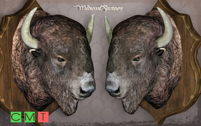 Second Life Marketplace - [MF] Mounted bison trophy SET (boxed)