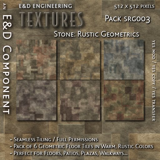 Second Life Marketplace - [SRG003] 6 Rustic Geometric Stone Textures ...