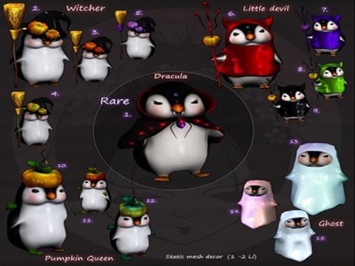 Second Life Marketplace - 12.Yokai - Boo! Penguins - Pumpkin Queen (toxic)