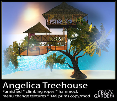 Second Life Marketplace - Treehouse Angelica Tree house 2 floors multi ...