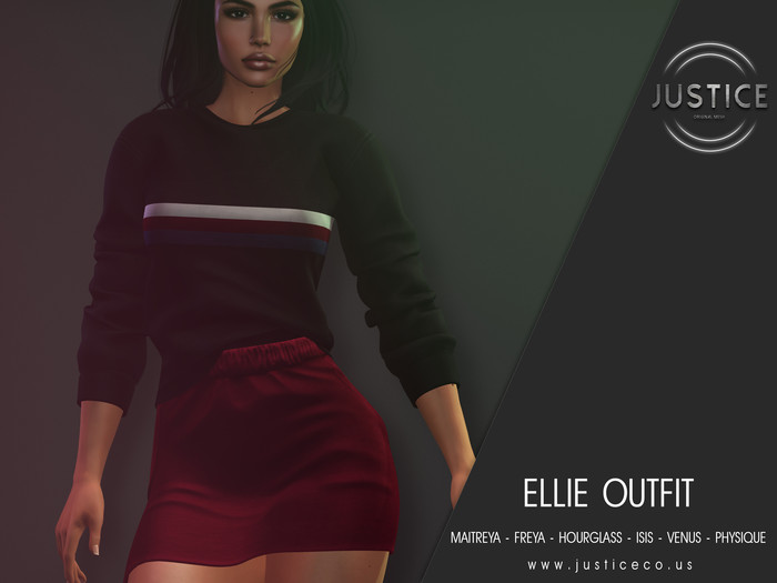 Second Life Marketplace Justice Ellie Outfit Fatpack