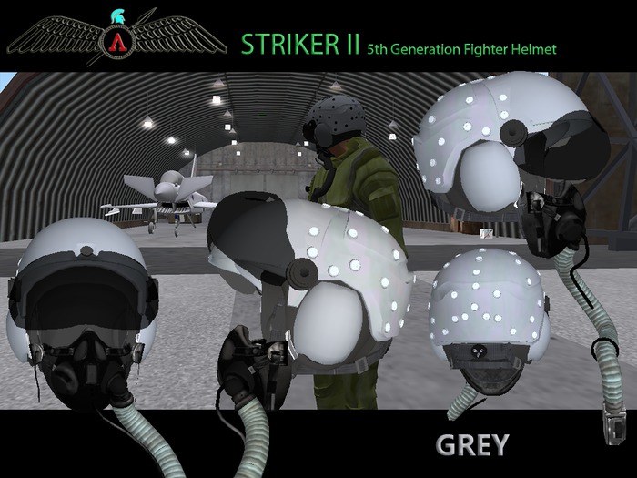 Second Life Marketplace - GREY - STRIKER II HELMET (BOX)