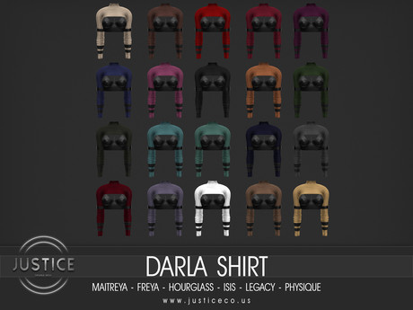 Second Life Marketplace - [JUSTICE] DARLA SHIRT - FATPACK - WEAR ME