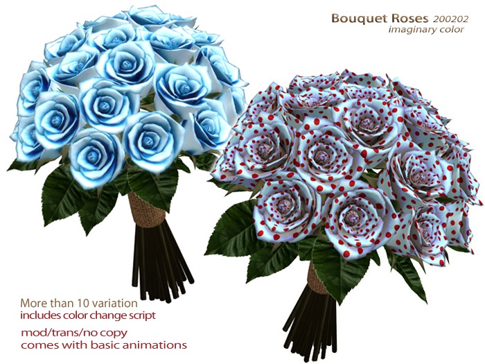 Second Life Marketplace - (g.) Bouquet Roses 200202 imaginary color ...