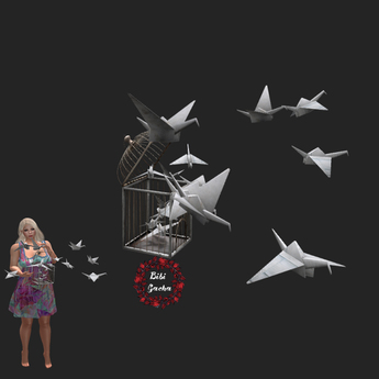 Second Life Marketplace - SPELL : Origami Birdcage RARE