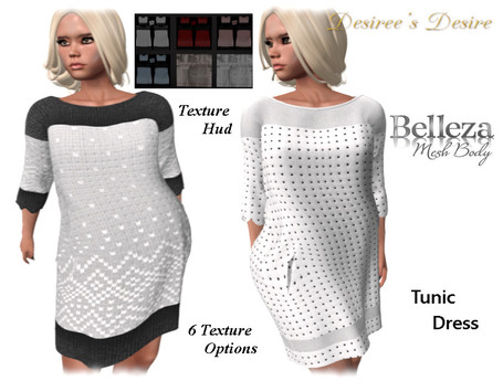 Second Life Marketplace - ::::Desiree's Desire:::: Tunic Dress Belleza ...