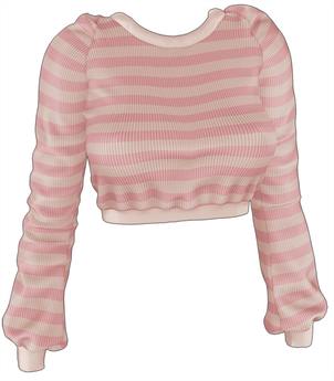 Second Life Marketplace - Kaithleen's Open Back Sweater - Pink Striped