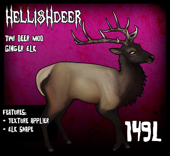 Second Life Marketplace - HELLISHDEER TWI Deer Ginger Elk Mod