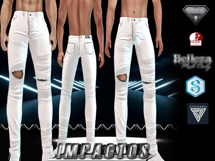 Second Life Marketplace - IMPACT- White Classic Jeans UNPACK