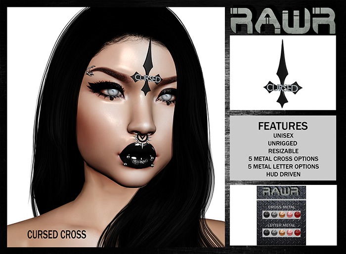 Second Life Marketplace - RAWR! Cursed Cross (wear me)
