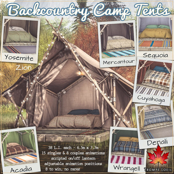 Second Life Marketplace - Trompe Loeil - Backcountry Camp Tent Yosemite