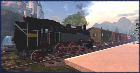 Second Life Marketplace - Crane Wagon-, Cargo Steam Train SLRR