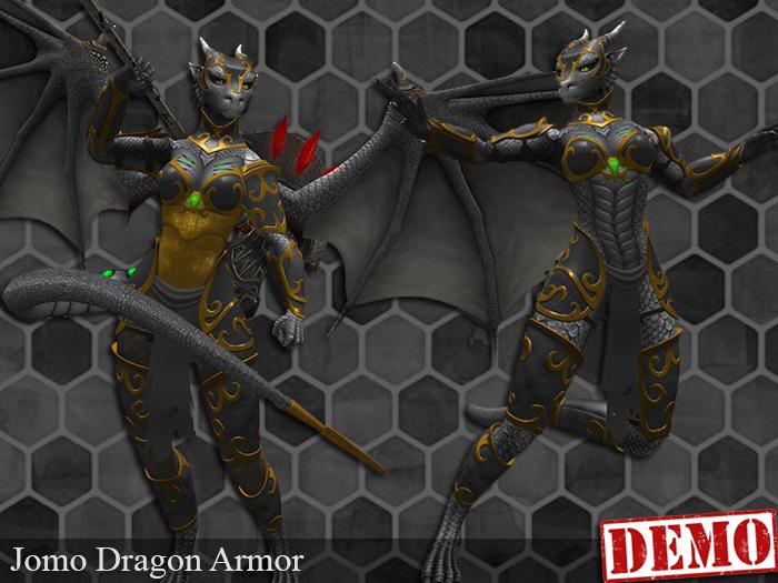 Second Life Marketplace - (Black & White)Jomo Dragon Armor DEMO