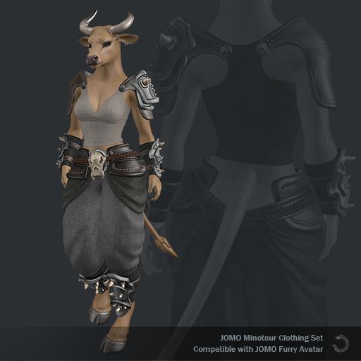 Second Life Marketplace - JOMO Female Minotaur Clothing Set B