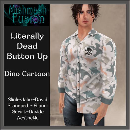 Second Life Marketplace - ~*MF*~ Literally Dead Button Up - Dino Cartoon