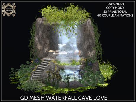 Second Life Marketplace - GD MESH WATERFALL CAVE LOVE