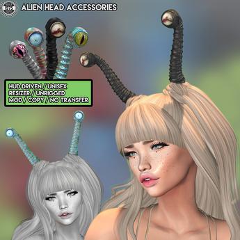 Second Life Marketplace - [Since1975] Alien Head Accessories