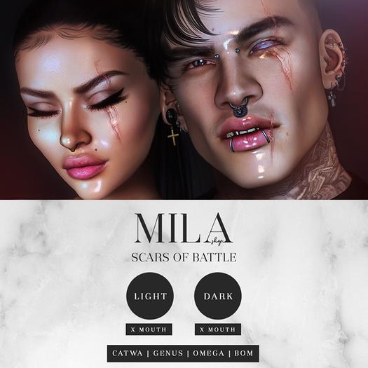 Second Life Marketplace - . MILA . Scars Of Battle (Catwa/Genus/Omega)
