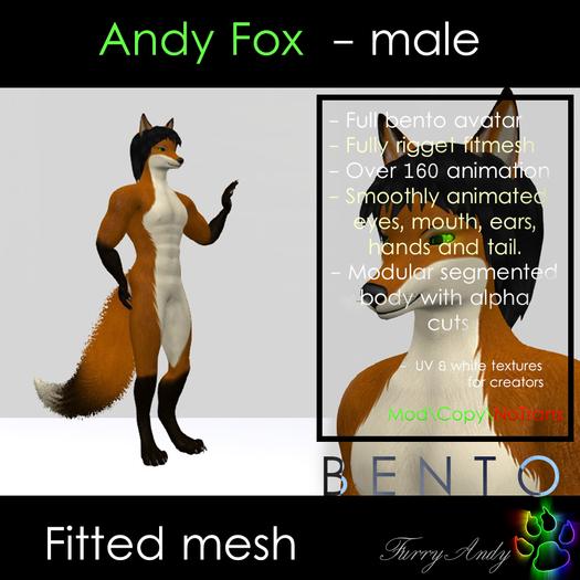 Second Life Marketplace - Furry Andy - Andy Fox - Male