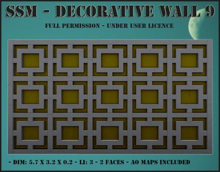 Second Life Marketplace - SSM - Decorative Wall Set 2