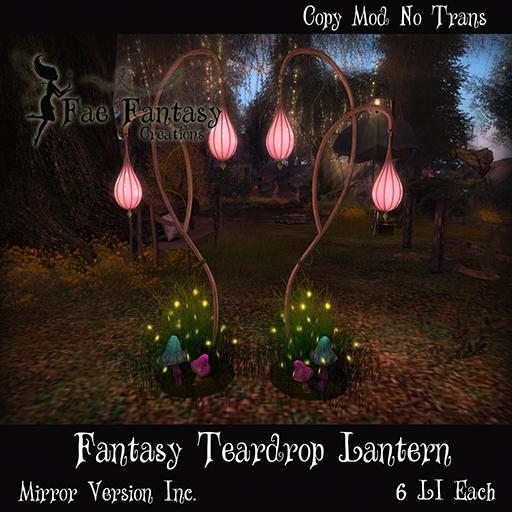 Second Life Marketplace - *(FFC)* Fantasy Teardrop Lantern - Red BOXED A