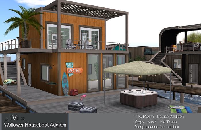 Second Life Marketplace - :: iVi :: LH Wallower Houseboat Add-On: Top ...