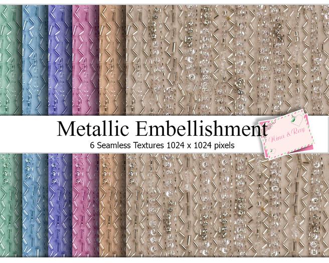 Second Life Marketplace - Metallic Embellishment - 6 Textures Seamless ...