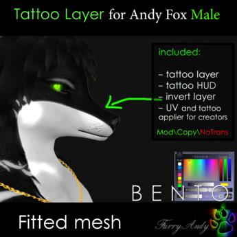 Second Life Marketplace - Furry Andy - Andy Fox - Male - Tattoo Layer