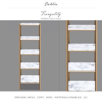Second Life Marketplace - Dahlia - Tranquility - Marble Shelf - Gold