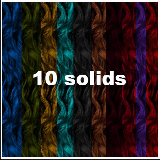 Second Life Marketplace - Pack of 10 Solid Wavy hair textures