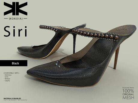 Second Life Marketplace - Siri :: Woman Shoes :: Black :: {kokoia}
