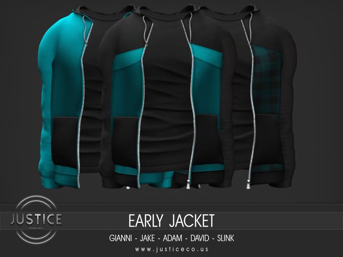 Second Life Marketplace - [JUSTICE] EARLY JACKET - TEAL