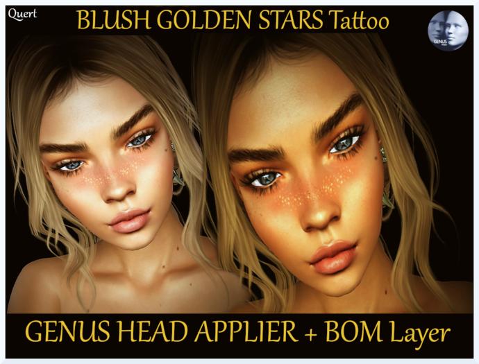 Second Life Marketplace - QUERT - BLUSH GOLDEN STARS Face Tattoo Genus ...