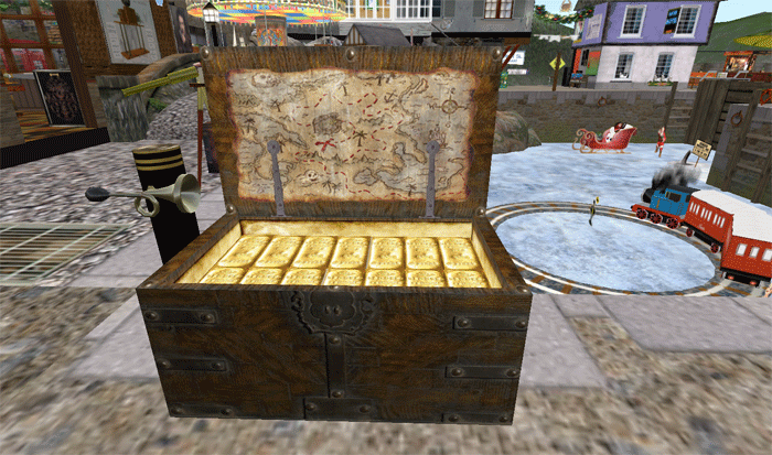 Second Life Marketplace - antique iron chest with bullion