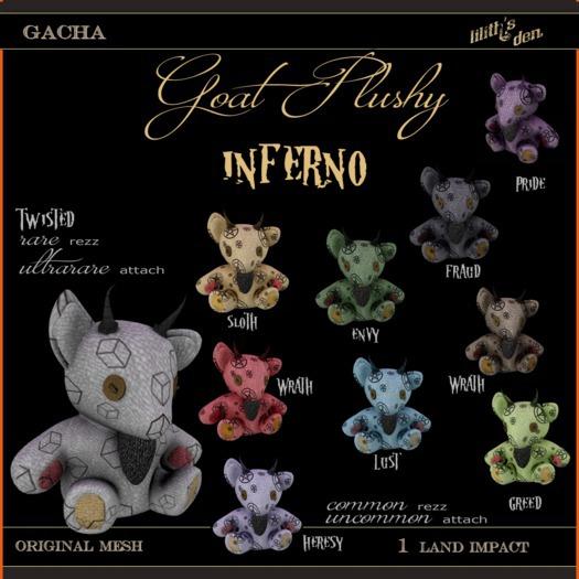 Second Life Marketplace - Lilith's Den - Goat Plushy Inferno - SLOTH ...