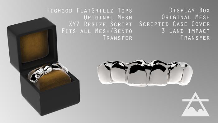 Second Life Marketplace - Highgod Flat Grillz Tops Platinum
