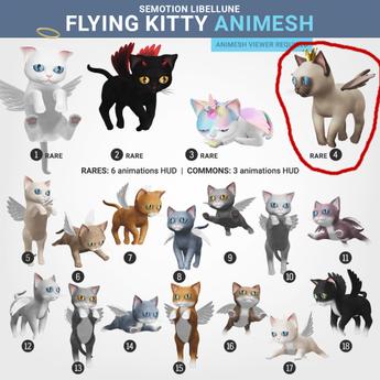 Second Life Marketplace - SEmotion Libellune Flying Kitty Animesh #4 RARE