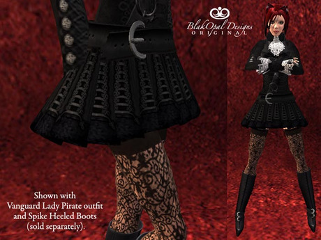 Second Life Marketplace - Vanguard Skirt And Stockings - Black