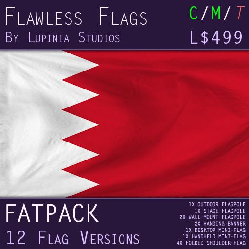 Second Life Marketplace - Bahrain Flag (Fatpack, 12 Versions)